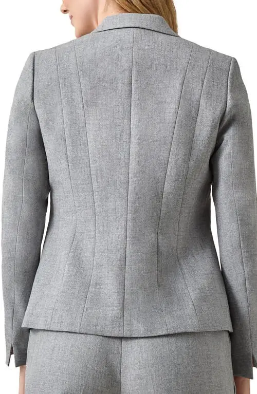KASPER Stretch Crepe One-button Blazer - Grey/ Black