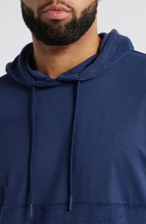 Johnnie-o Haggard Mixed Media Pullover Hoodie - Navy