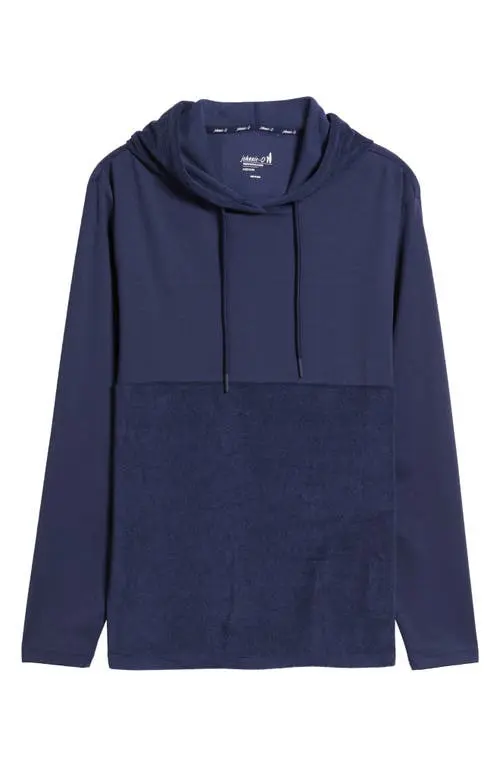 Johnnie-o Haggard Mixed Media Pullover Hoodie - Navy