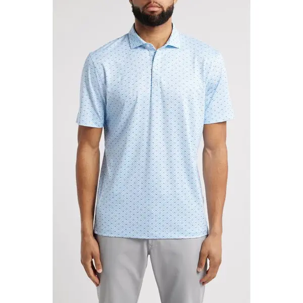 Johnnie-o Nc Time Abstract Print Prep-formance Polo