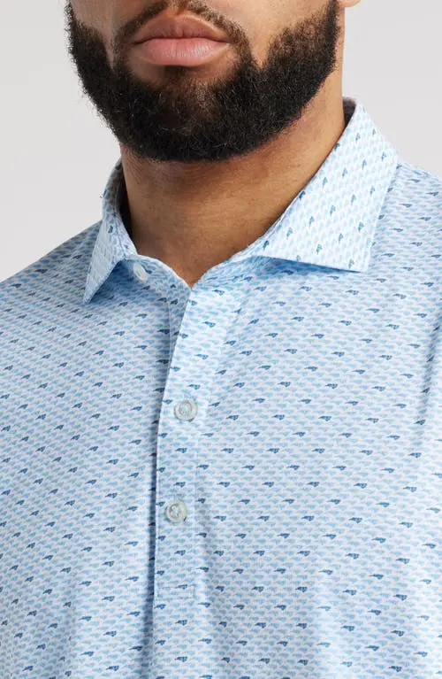 Johnnie-o Nc Time Abstract Print Prep-formance Polo