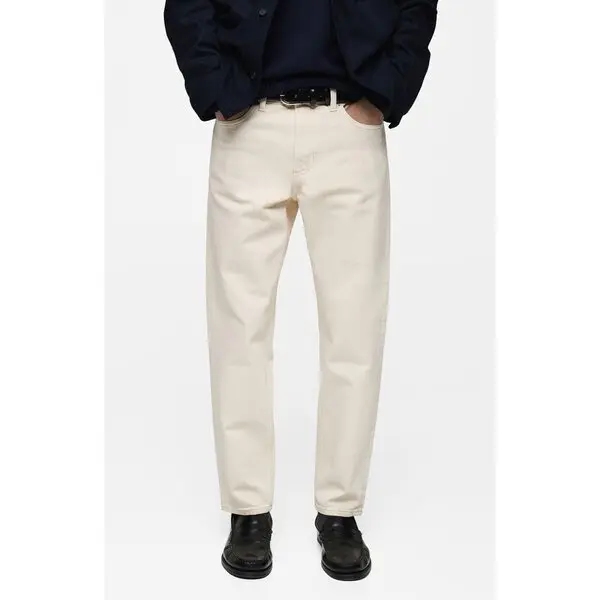 Mango Ben Tapered Jeans - Ecru