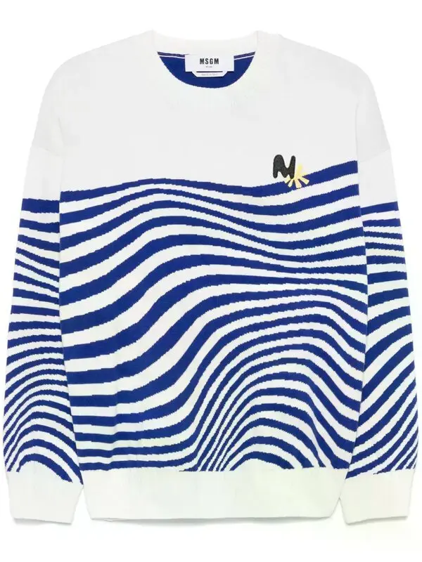 MSGM Striped Sweater - White