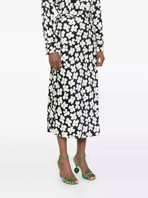 MSGM Floral-print Midi Skirt
