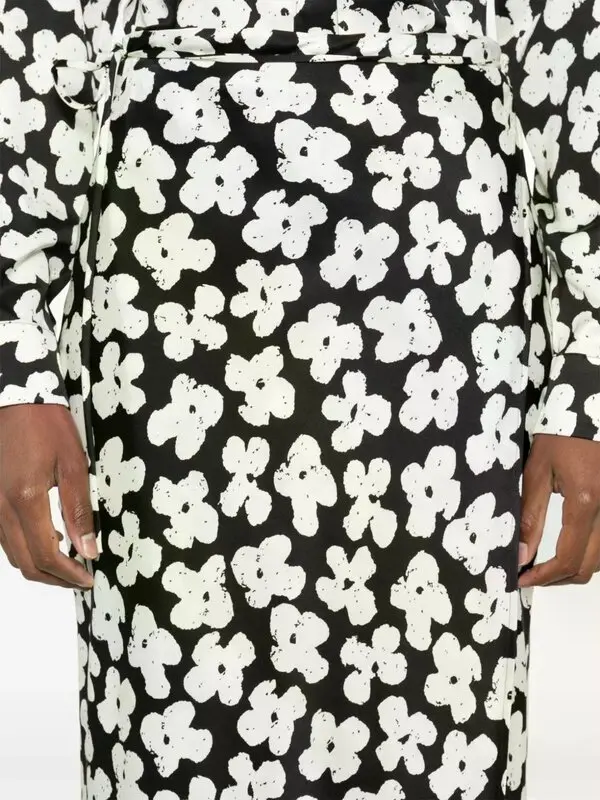 MSGM Floral-print Midi Skirt