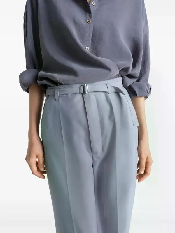 LEMAIRE Belted Tailored Trousers - Grey