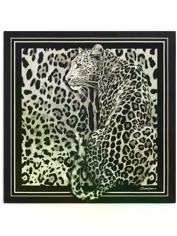 Dolce & Gabbana Leopard-print Scarf - Black
