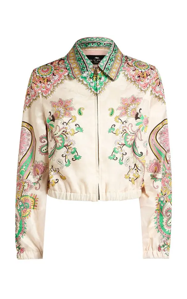 Etro Printed Silk-blend Bomber Jacket