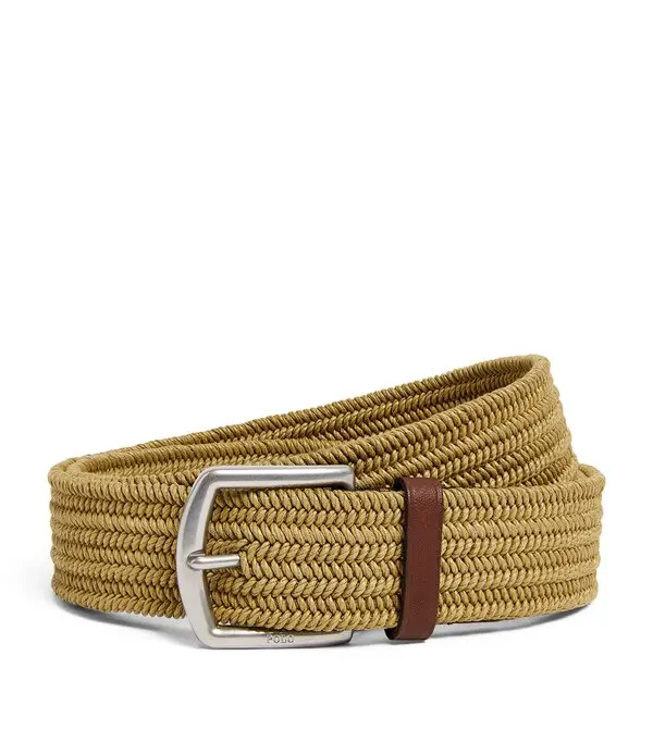 Polo Ralph Lauren Canvas Braided Belt With Leather Trims - Brown