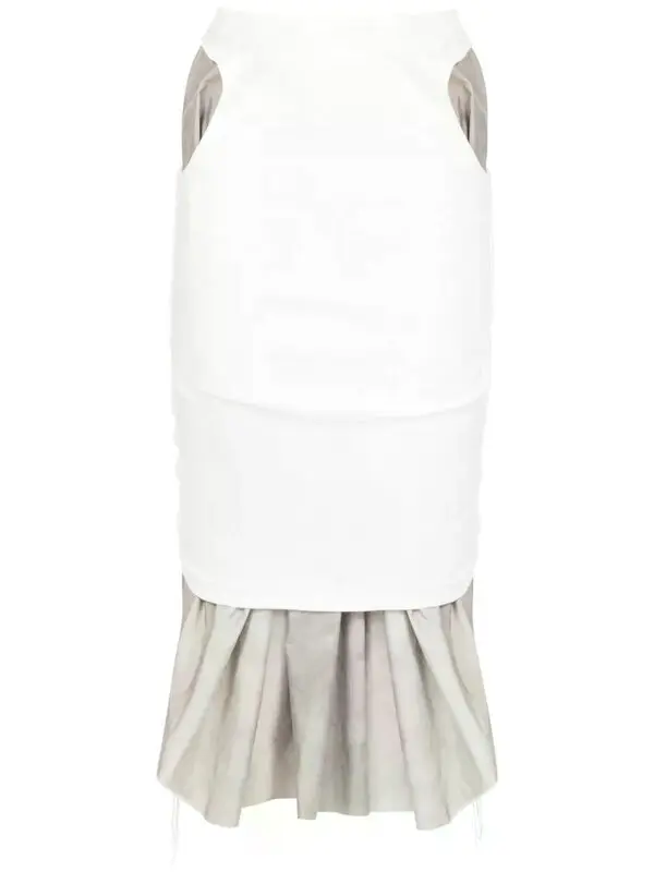 MAISON MARGIELA Layered Knee-length Skirt - White