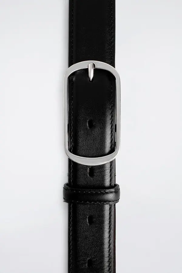 Cos Curved-buckle Leather Belt