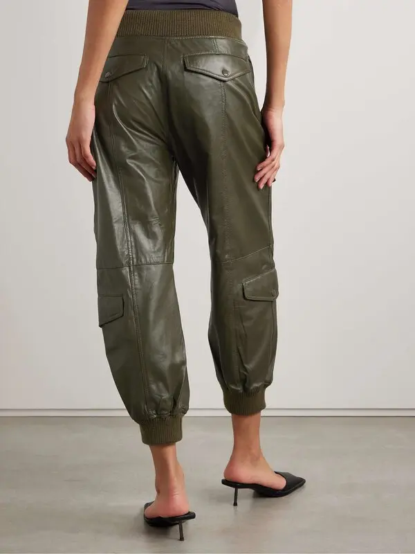R13 Leather Tapered Cargo Pants