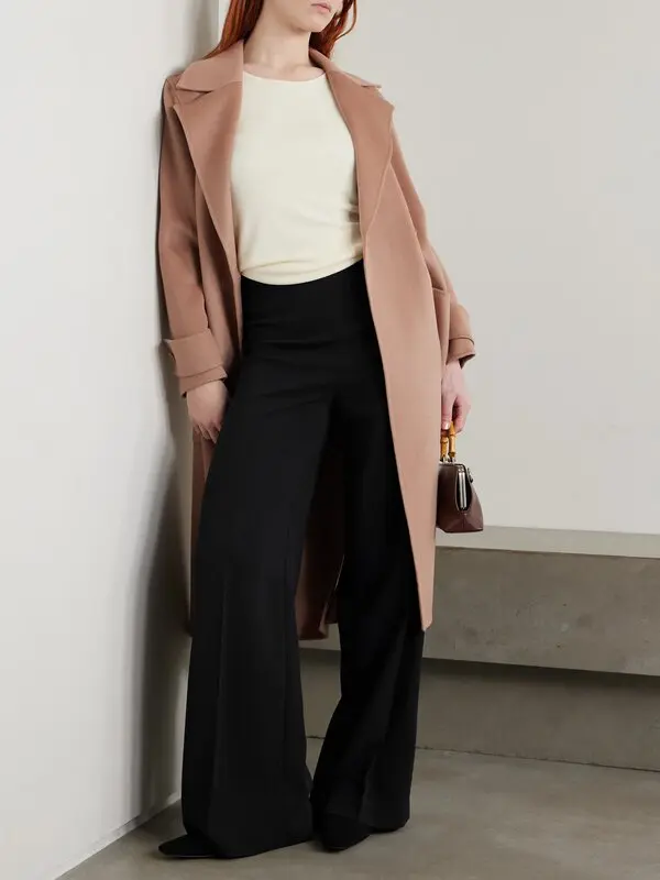 JOSEPH Alane Pleated Cady Wide-leg Pants - Black