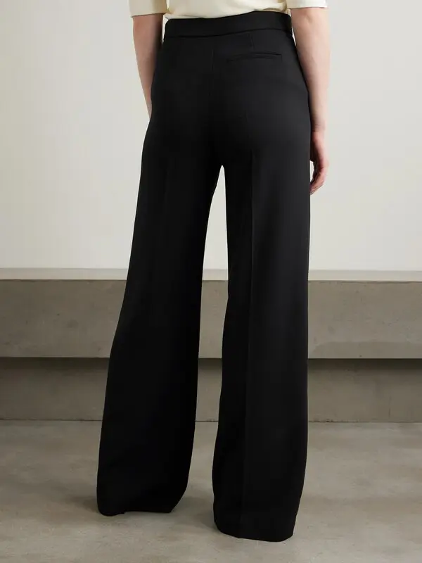 JOSEPH Alane Pleated Cady Wide-leg Pants - Black