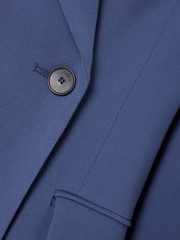 JOSEPH Valery Double-breasted Cady Blazer - Blue