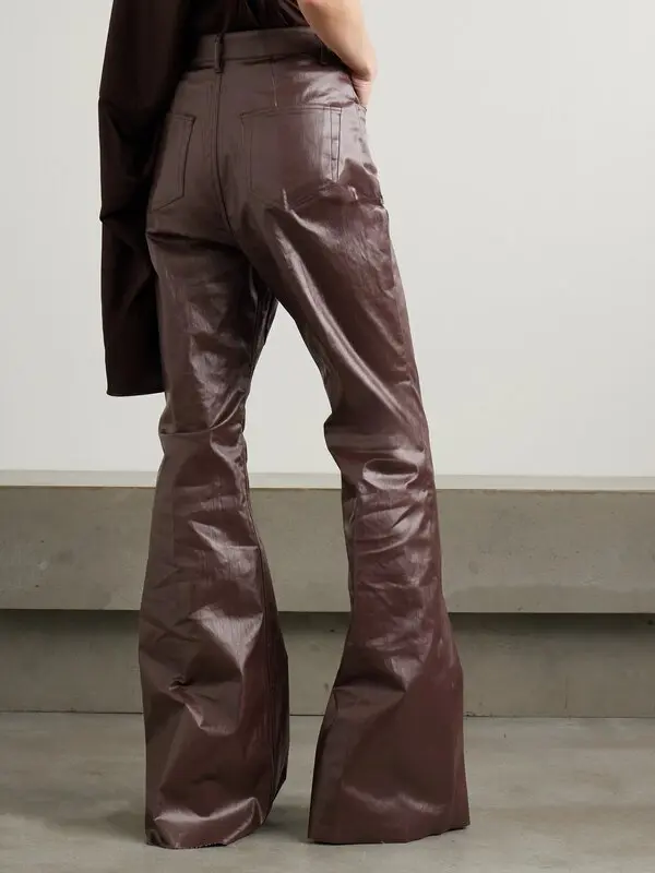 Rick Owens Bolan Coated Flared Jeans