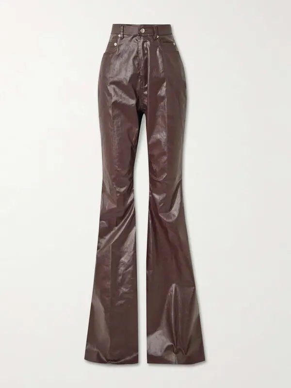Rick Owens Bolan Coated Flared Jeans