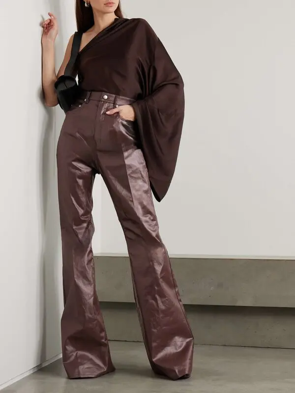 Rick Owens Bolan Coated Flared Jeans
