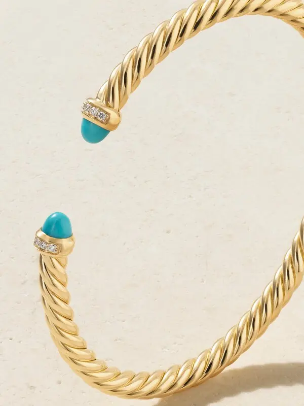 David Yurman Cablespira Flex 18-karat Gold And Diamond Cuff