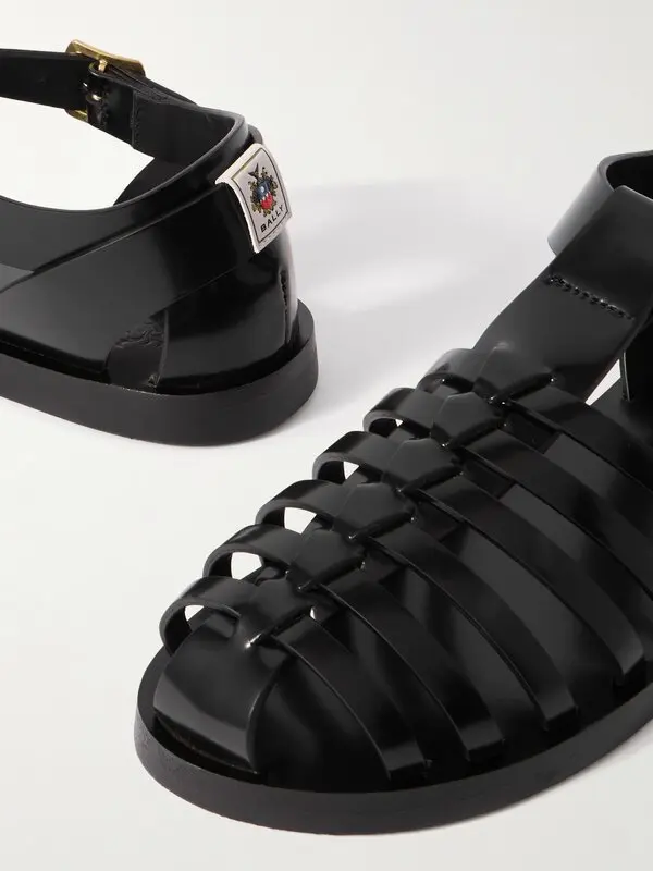 Bally Steva Fisherman Glossed-leather Sandals