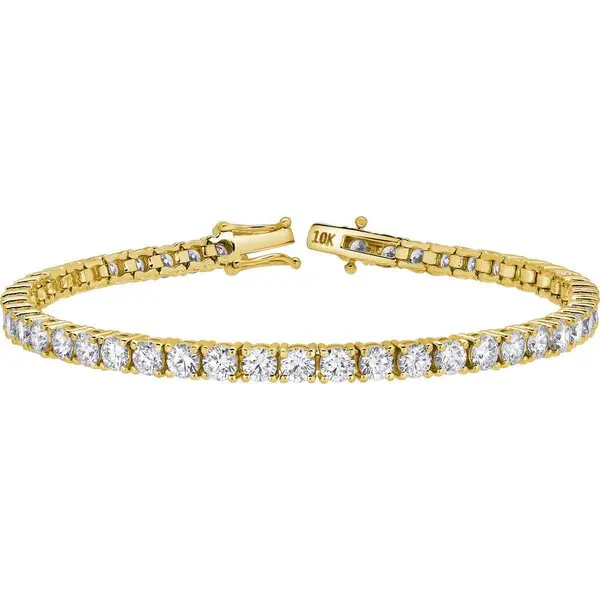 LUVMYJEWELRY Lab Grown Diamond Tennis Bracelet - 10k Yellow Gold