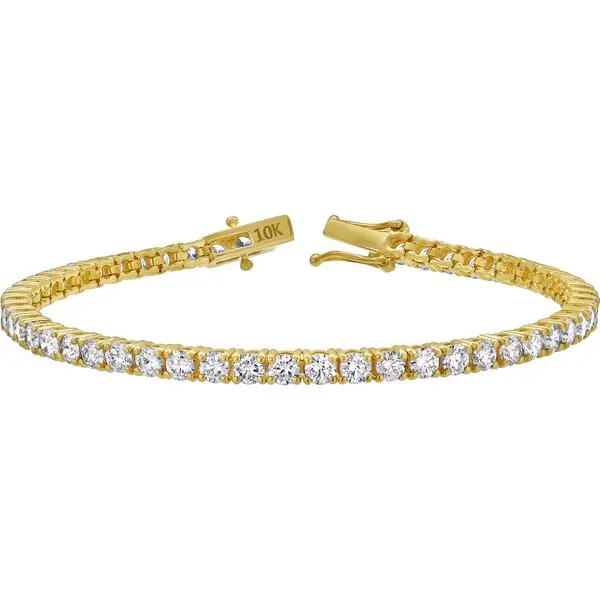 LUVMYJEWELRY Lab Grown Diamond Tennis Bracelet - 10k Yellow Gold