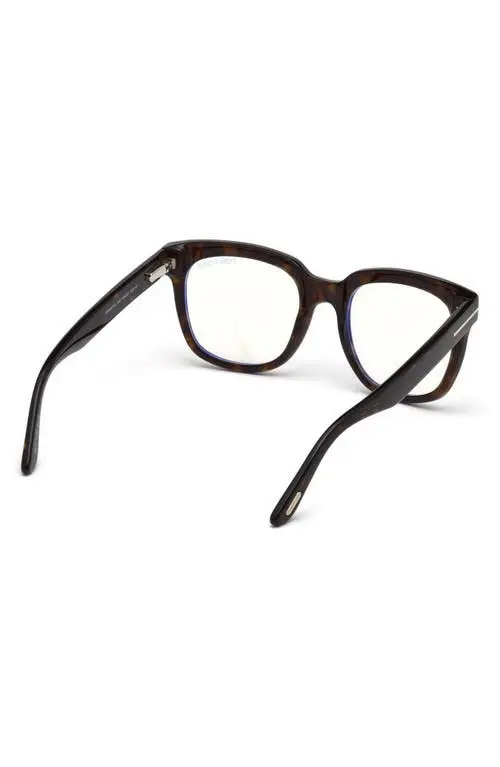 TOM FORD 53mm Geometric Blue Light Blocking Eyeglasses