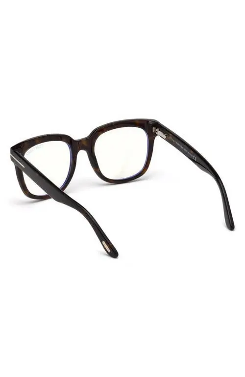 TOM FORD 53mm Geometric Blue Light Blocking Eyeglasses