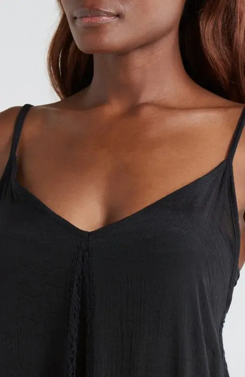 Elan Open Stitch Sleeveless Cover-up Dress - Black