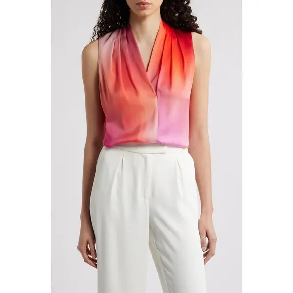 Kobi Halperin Pleated Stretch Silk Top