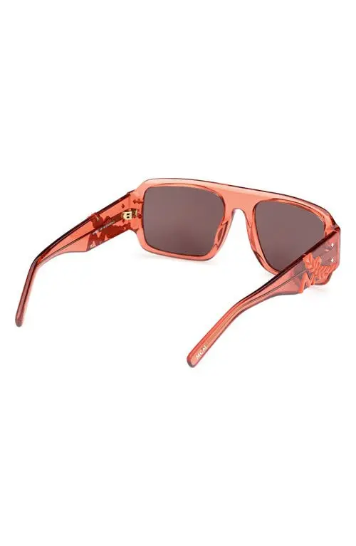 Mcm 55mm Polarized Navigator Sunglasses - Shiny Orange / Brown