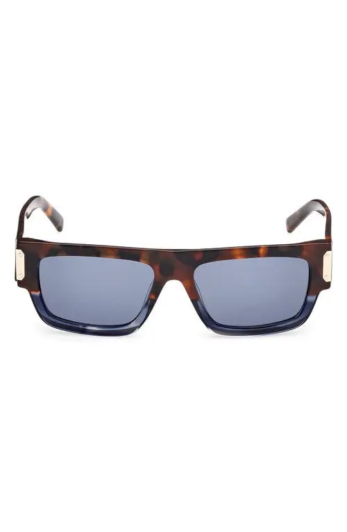 Mcm 54mm Polarized Rectangle Sunglasses - Havana/ Other / Blue