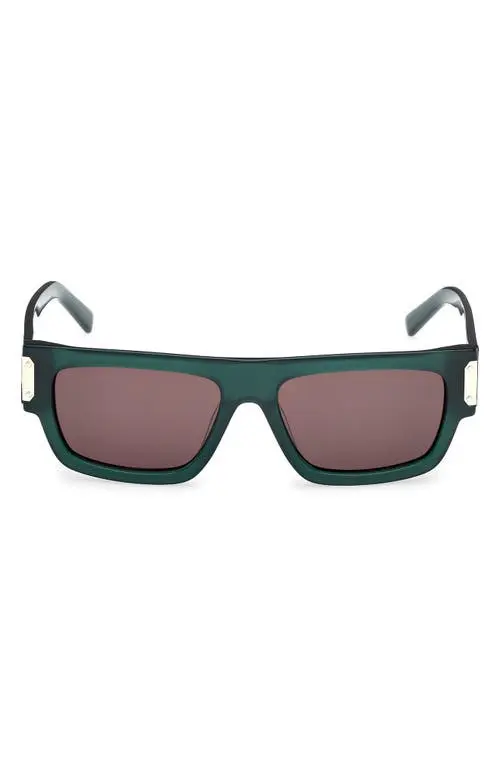 Mcm 54mm Polarized Rectangle Sunglasses - Shiny Dark Green / Brown