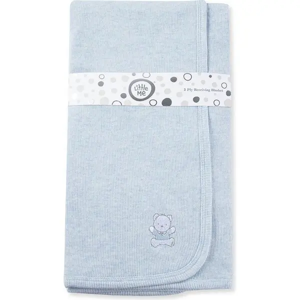 LITTLE ME Bear Cotton Blanket - Blue