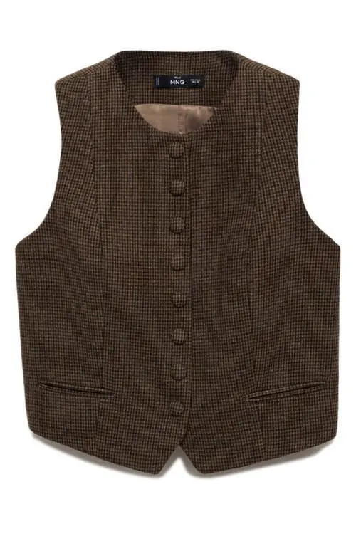 Mango Nimes Microcheck Waistcoat