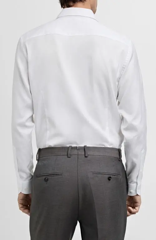 Mango Slim Fit Button-up Shirt - White