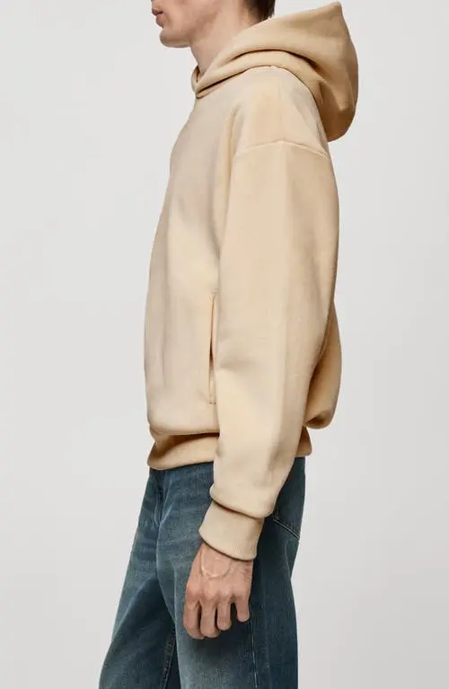 Mango Corduroy Pullover Hoodie - Ecru