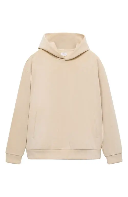 Mango Corduroy Pullover Hoodie - Ecru