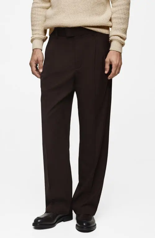 Mango Regular Fit Pleated Trousers