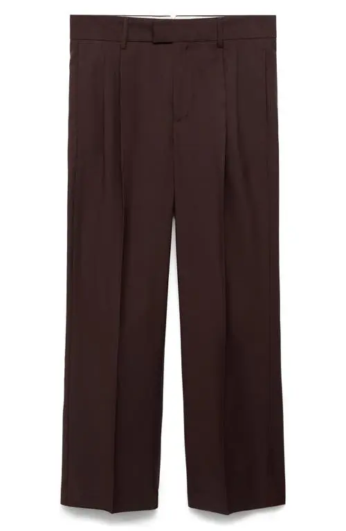 Mango Regular Fit Pleated Trousers