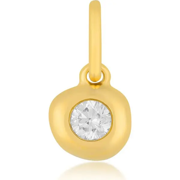 Ef Collection Single Pillow Diamond Charm - 14k Yellow Gold