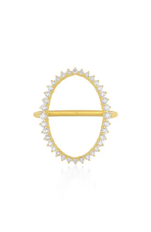 Ef Collection 14k Gold Diamond Oval Ring - 14k Yellow Gold