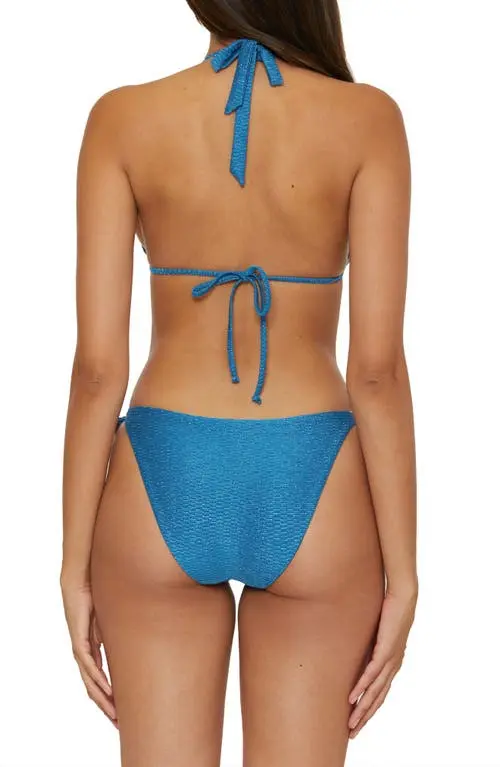 BECCA By Rebecca Virtue Luxe Buckle Shimmer Triangle Bikini Top