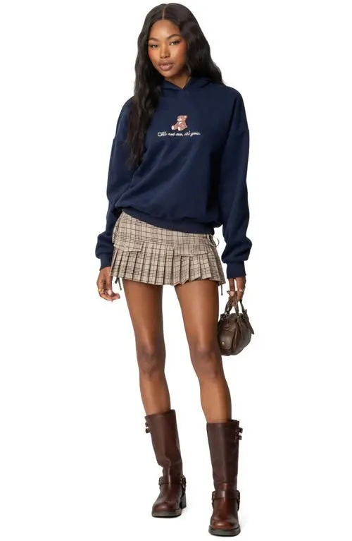 EDIKTED Teddy Bear Embroidered Graphic Hoodie