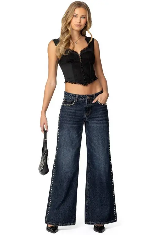 EDIKTED Lacy Corset Crop Top