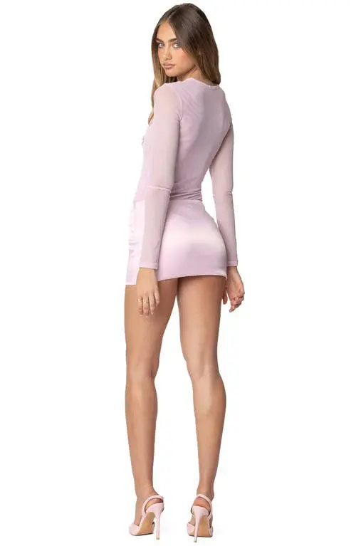 EDIKTED Clio Mesh Bodysuit - Light-pink