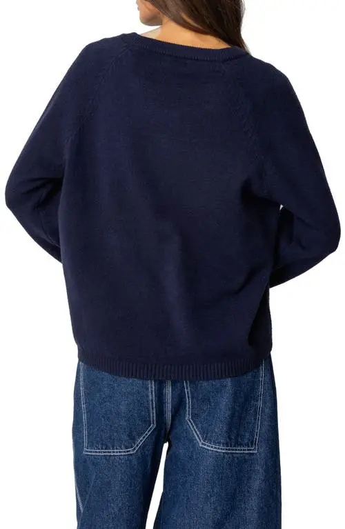 EDIKTED Martha V-neck Sweater - Navy