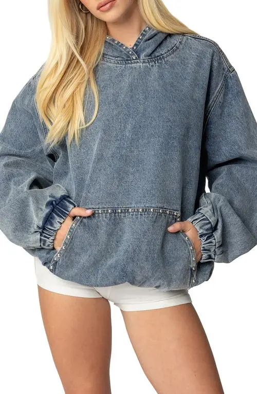 EDIKTED Marney Oversized Denim Hoodie