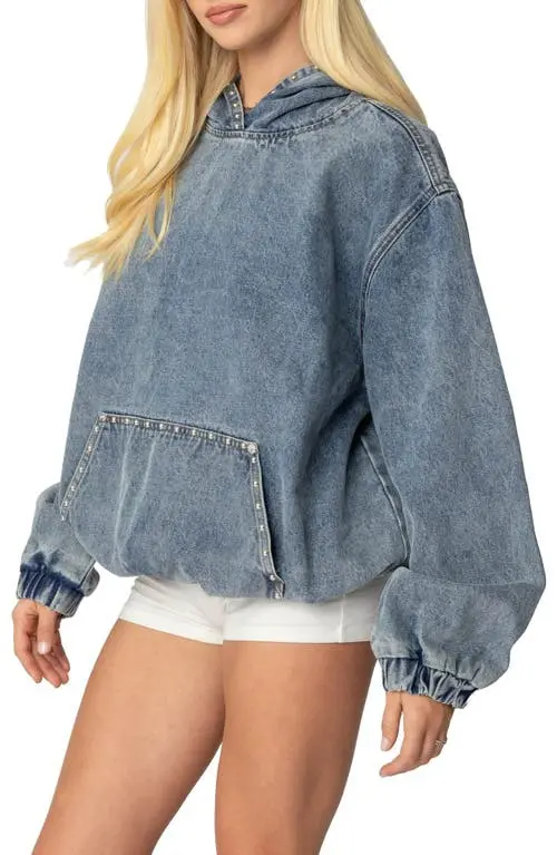 EDIKTED Marney Oversized Denim Hoodie