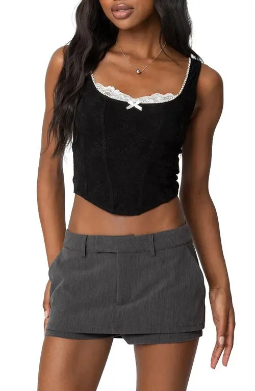 EDIKTED Rosetta Lace Crop Top